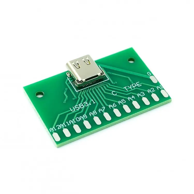 Type-c Female Connector Test Board Usb 3.1 With Pcb Board 24p Female ...