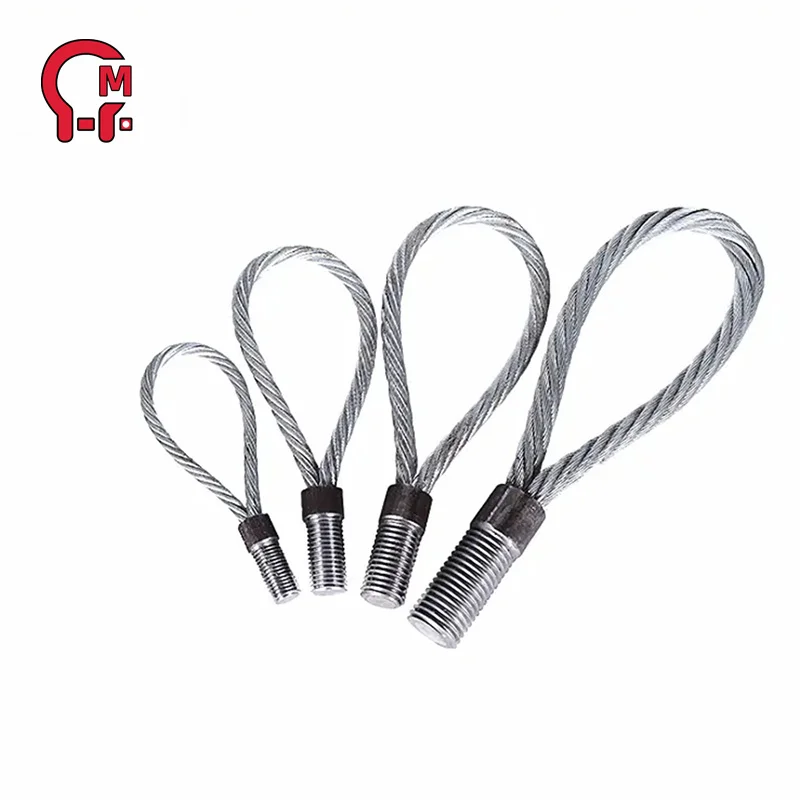 Heavy Duty Steel Wire Rope Threaded Lifting Loop Lifting Loop Wire Rope ...
