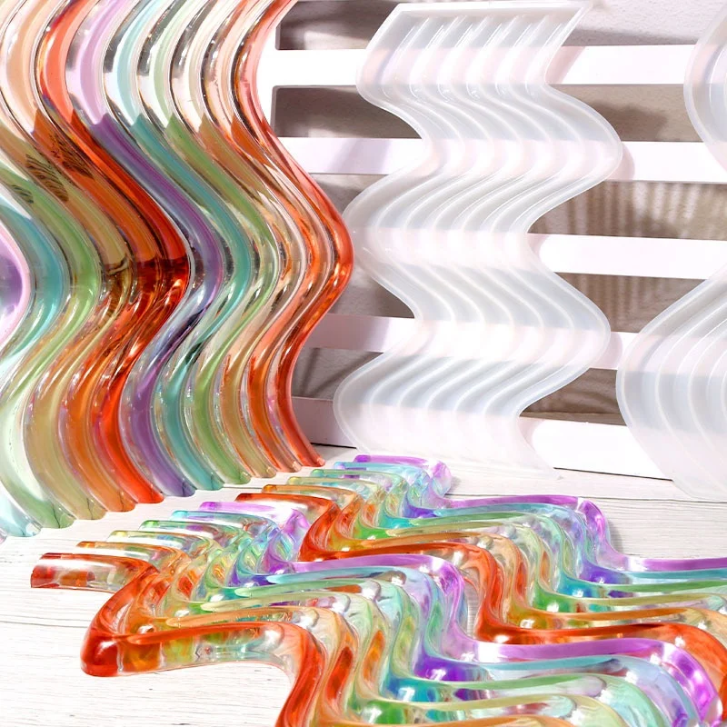 DM537 Wavy Wall Tile Silicone Mold - DIY Crafts & Home Decor