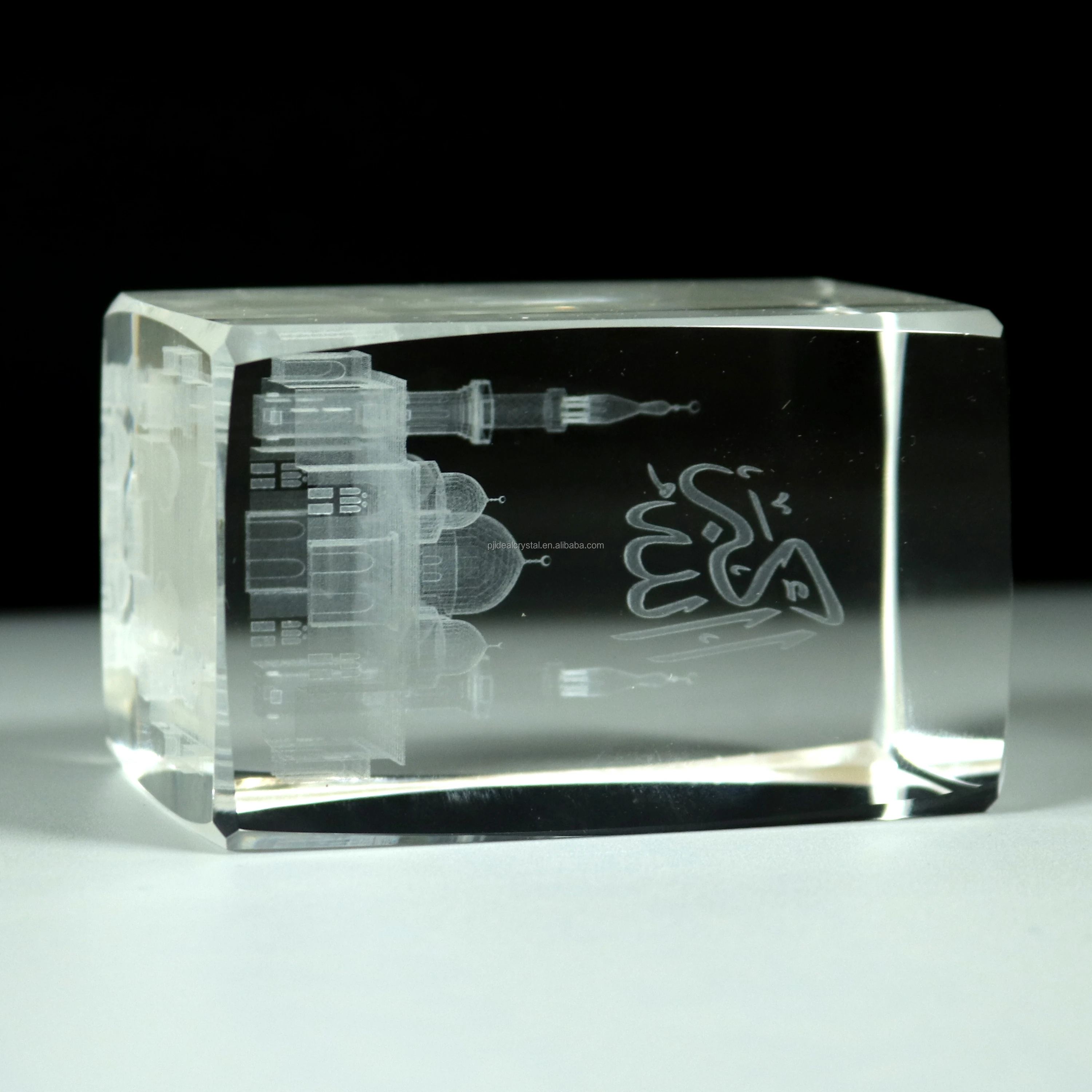 Custom 3D Laser Engraved Islamic Masjid Nabawi Allah Crystal Glass ...