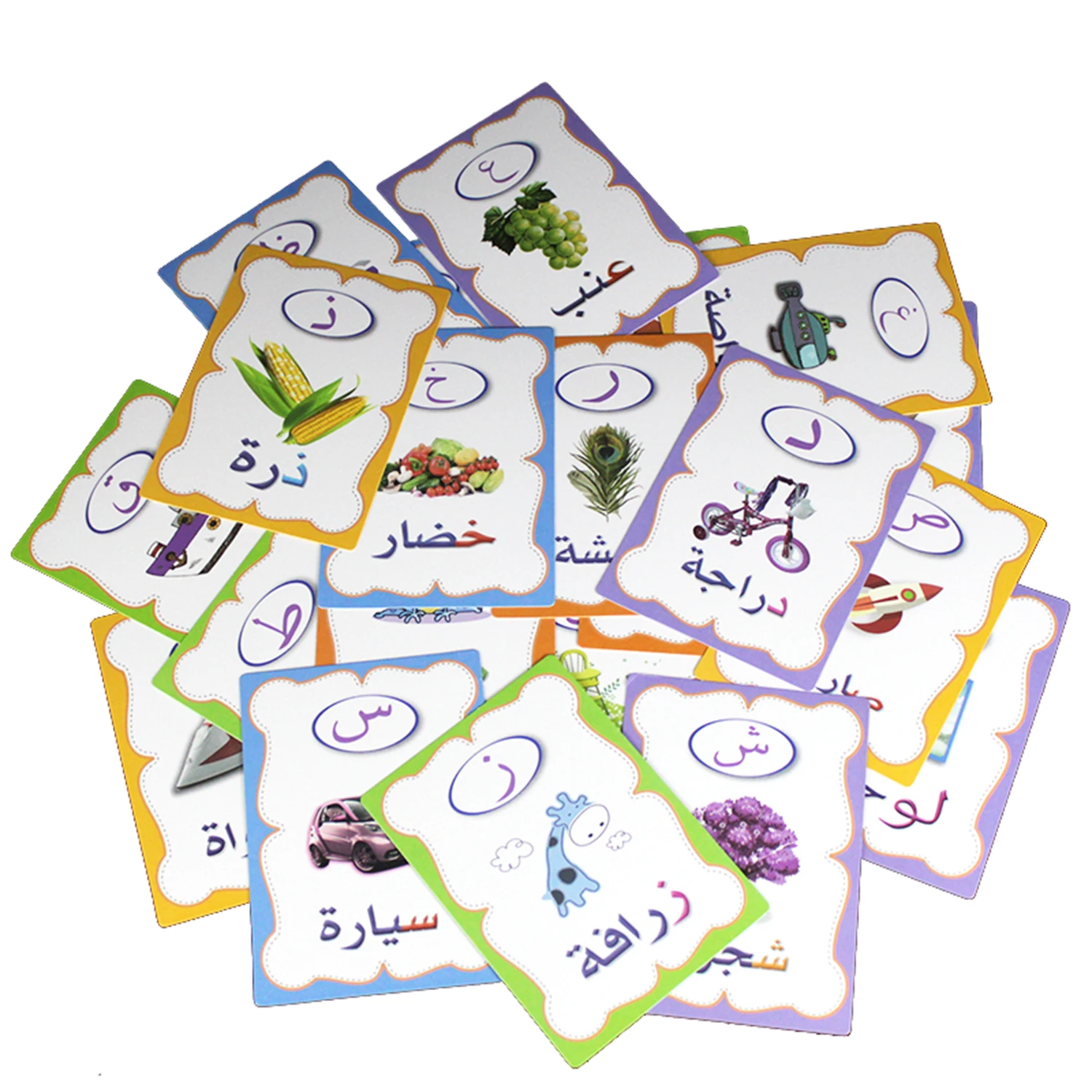 Children Arabic Alphabet/Letter Words Flash Cards Learning Supplies for ...