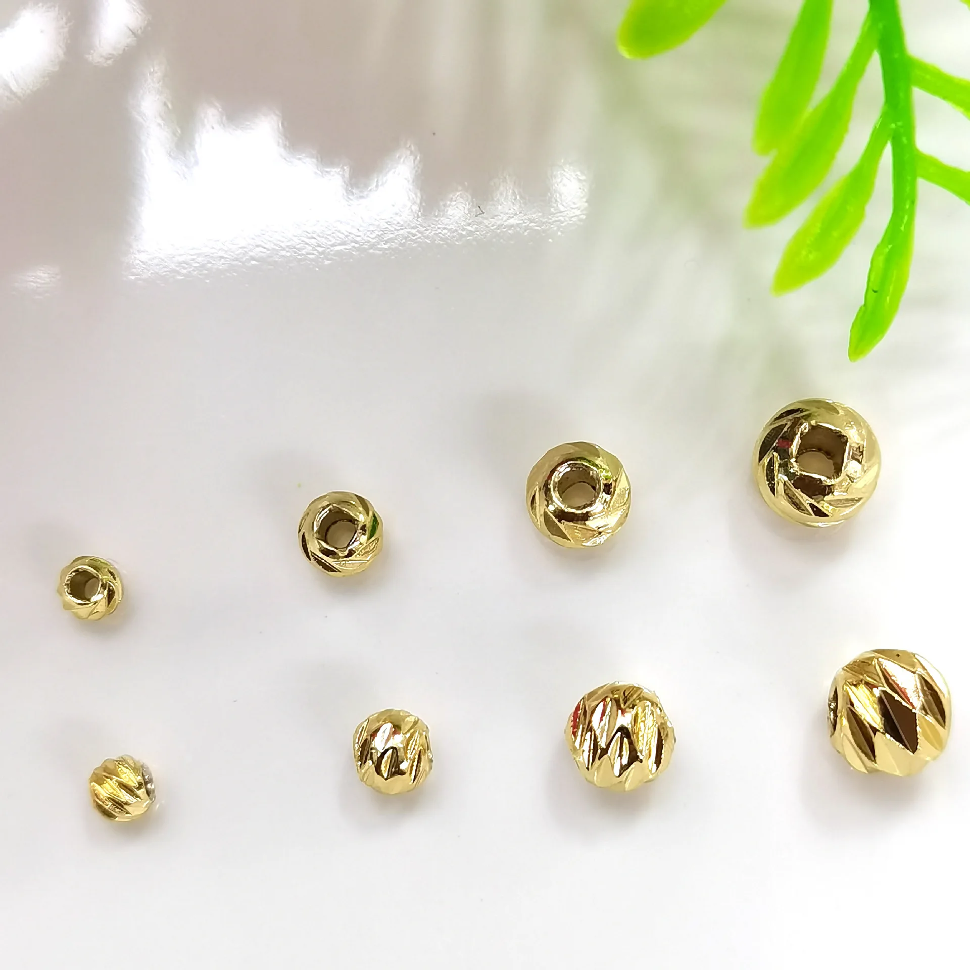 14k Gold-filled Beads Color-retaining Faceted Beads Diy Cut-and-cut ...