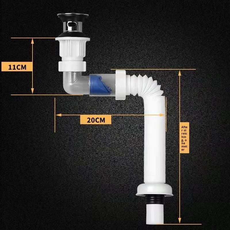 Modern and Simple No-Drill Horizontal Visible Drain for Bathroom Sink ...