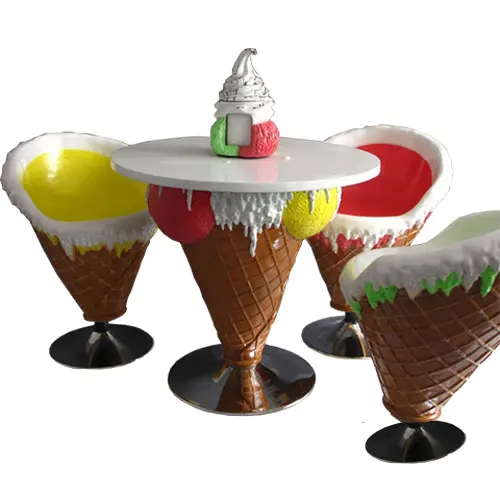 Fiberglass Ice Cream Furniture Table And Chairs For Sale - Buy ...