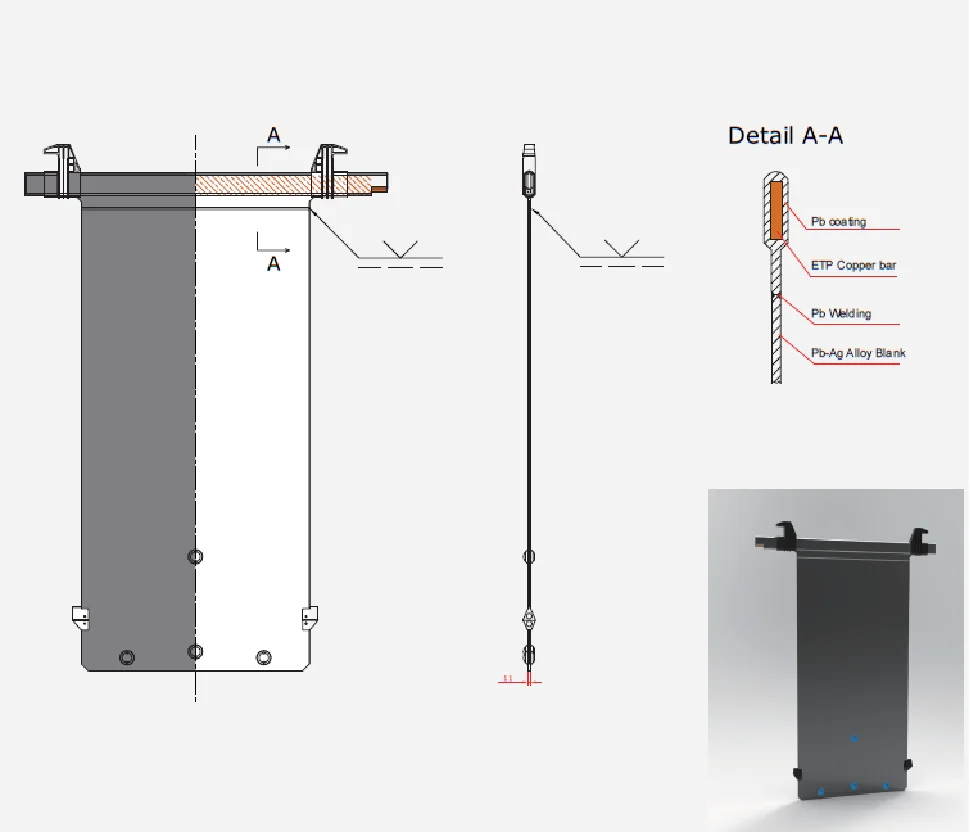 Copper/zinc Electrolysis Electrowinning Cathode & Anode Hanger Bar