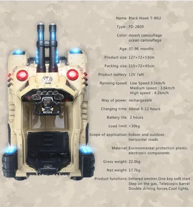 Ride On Tank Toys Plastic Electric Tank For Kids To Drive For Boys Toy ...