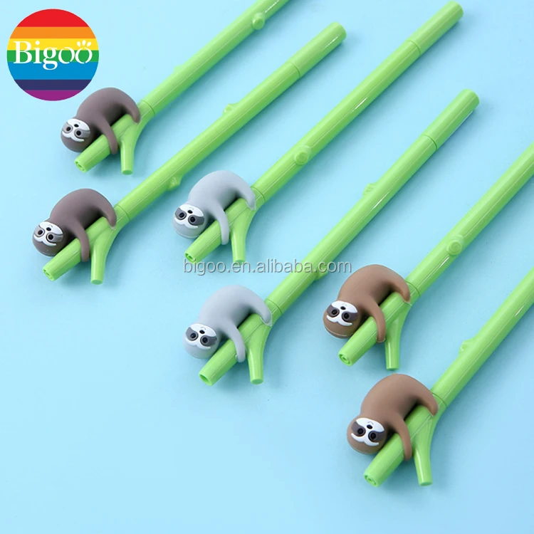 Kawaii Pen Cartoon Tree with Sloth Design 0.5mm Gel Ink Pen with Custom ...