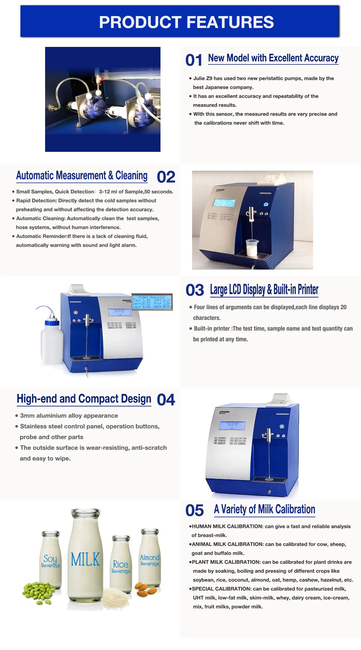 Julie Z9 - Precision Milk Analyzer for Human and Animal Use