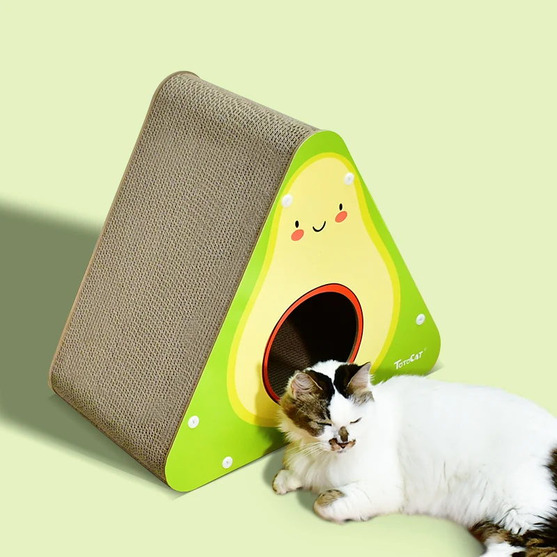 Foldable Avocado Shape Cat Scratcher Cardboard Cats Lounge House Kitten ...