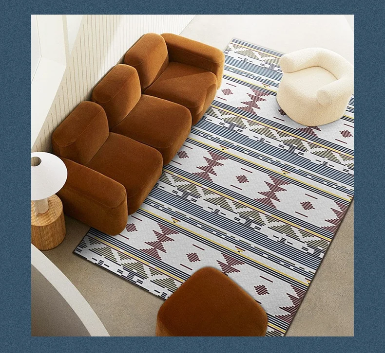 Scandinavian Simple Line Carpet for Home and Office Full Size Polyester ...