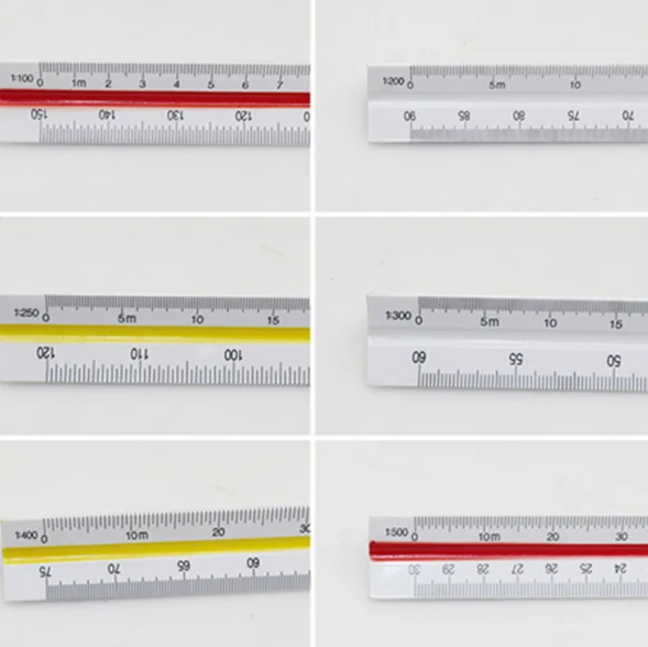 Trigonometric Ruler 30cm - Three Edge Triangle Scale