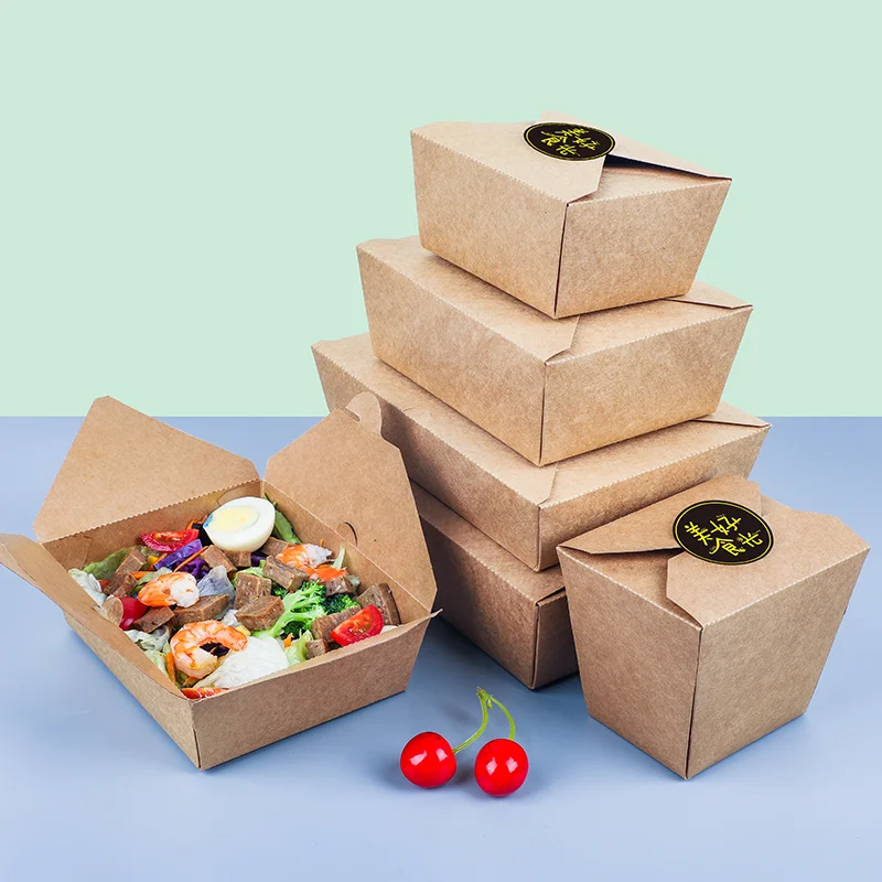 Eco Friendly Paper Food Containers Take Away Food Packaging Box Kraft ...