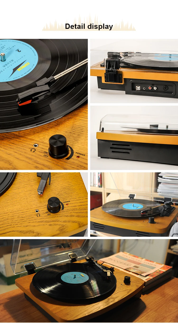 3 Speed Lp Turntable Record Player Multiple Gramophone Vinyl Player ...