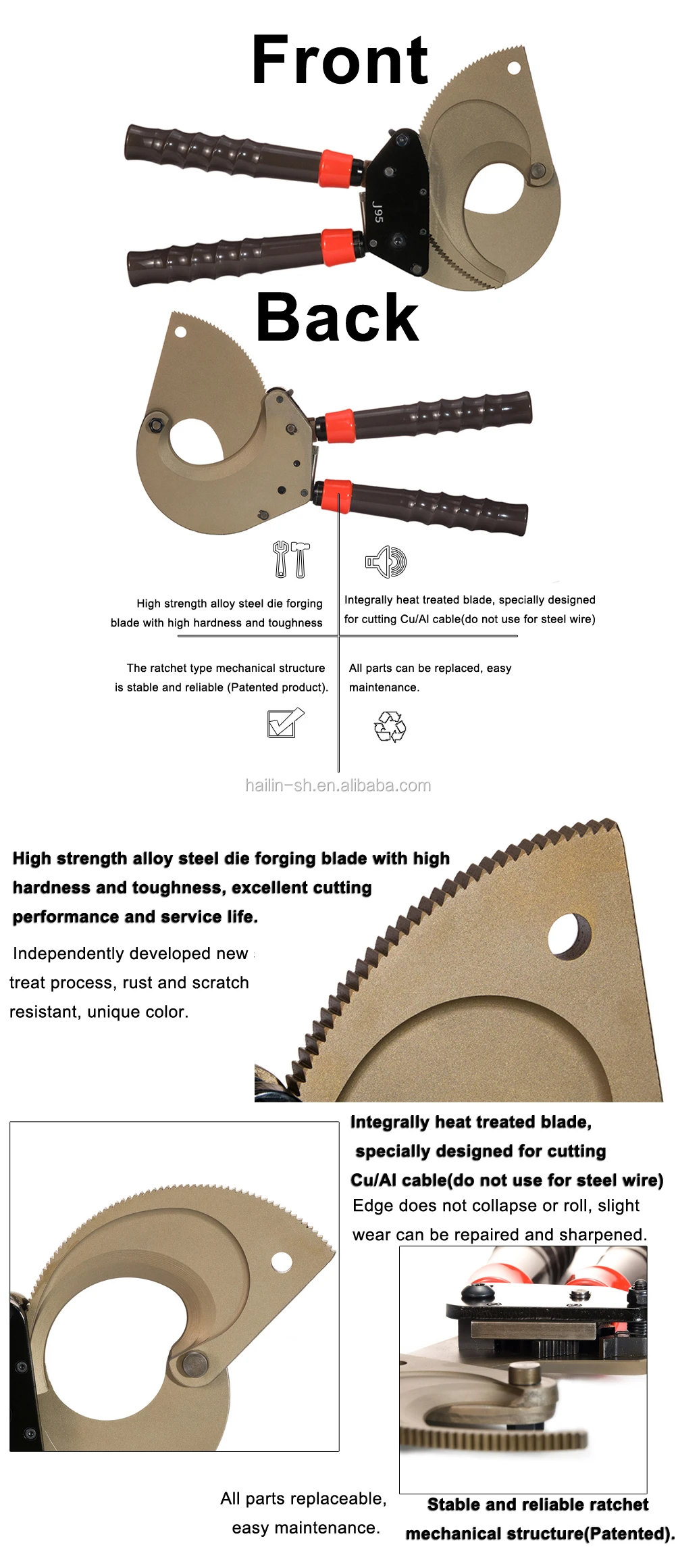 Xlpe Copper Armored Cable Cutter J-95 - Precision Tools