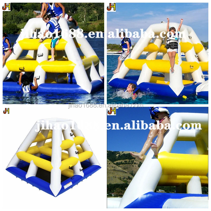 Inflatable Water Pyramid Rock Climbing Inflatable Water Slide Floating ...
