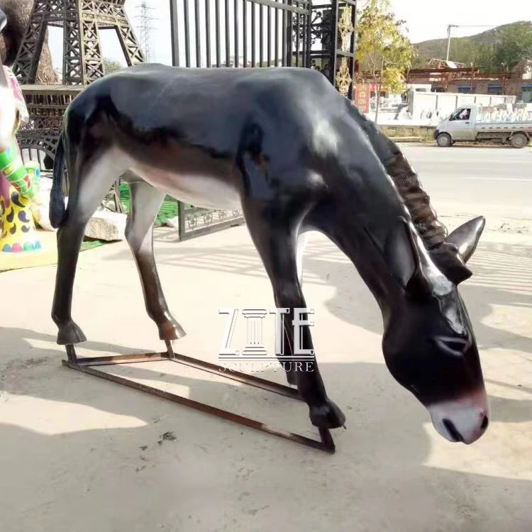 Outdoor Garden Life Size Resin Animal Sculpture Fiberglass Donkey ...