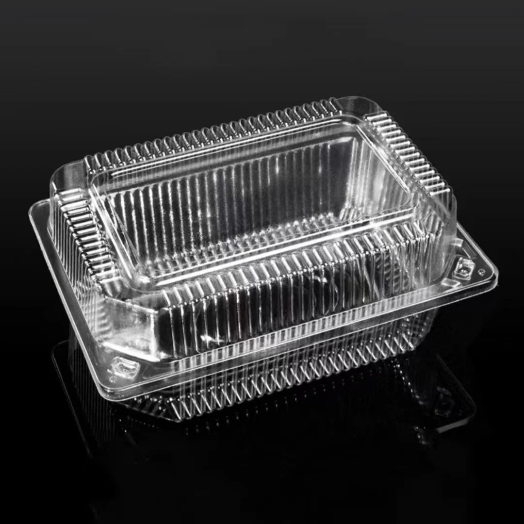 Disposable OPS Clamshell Dessert Sushi Fruit Containers