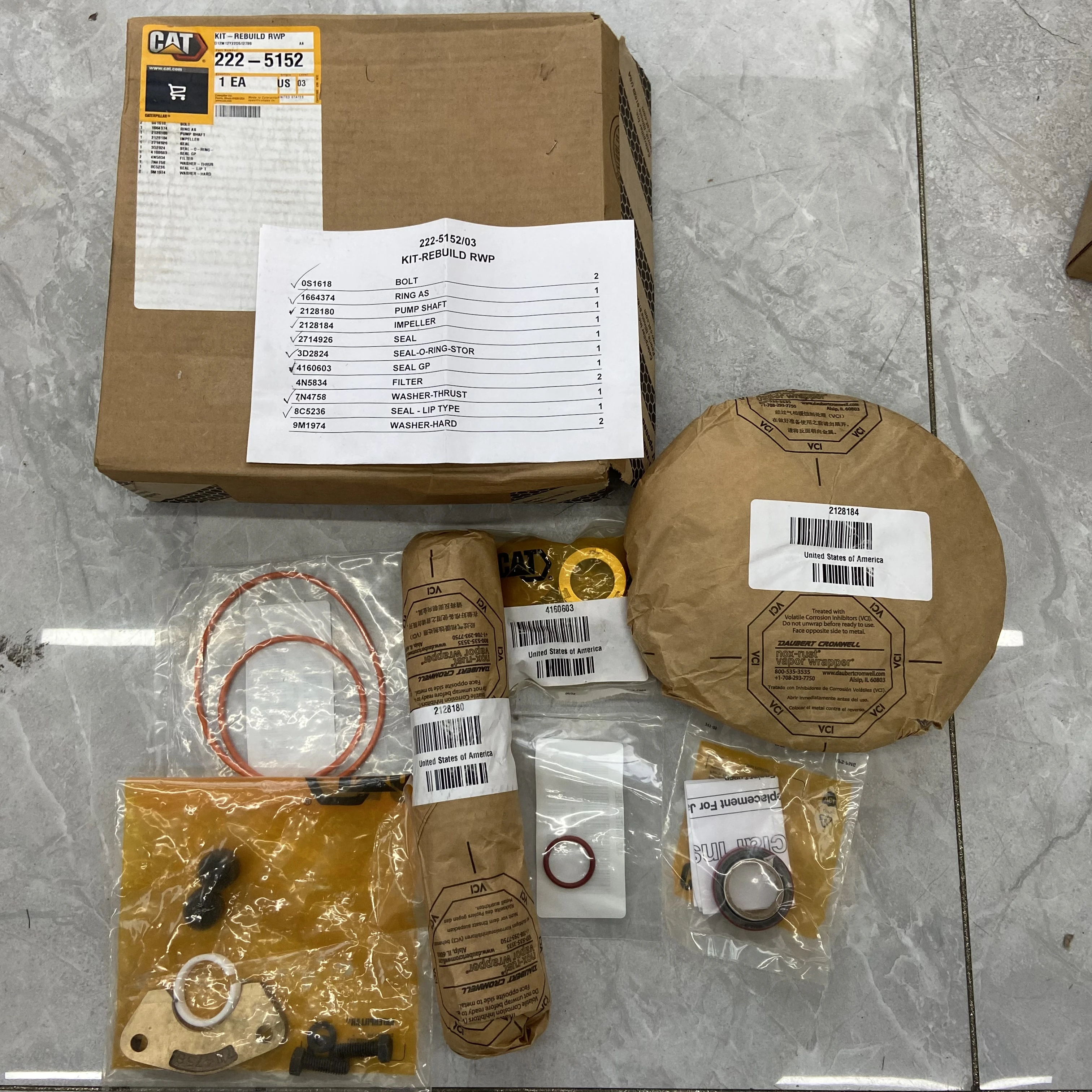 Excavator Spare Parts 2225152 Engine 3512 KIT-REBUILD for CAT