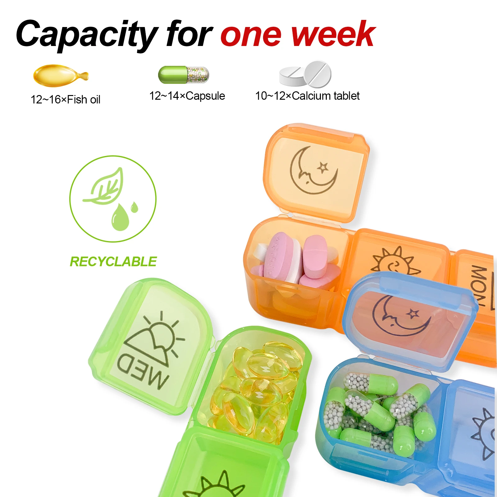 Weekly Tree Times A Day Pill Organizer 7 Days Large Medicine Organizer ...