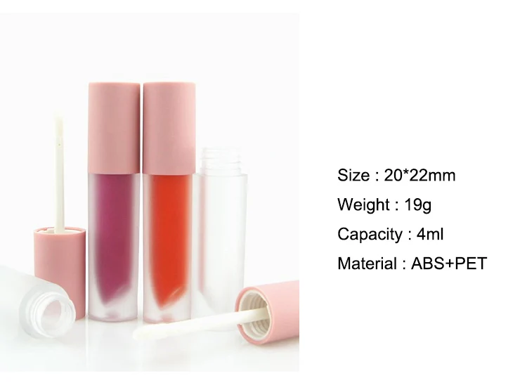 Custom Round Baby Pink Matte Lipgloss Tubes,Luxury Empty Clear Light ...
