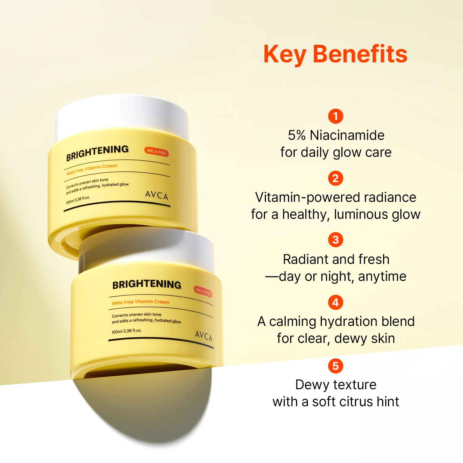 AVCA Vitamin Radiance Cream 100ml Niacinamide Moisturizer Lightening ...