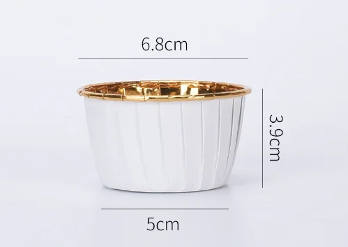 Large Rolled-edge Cup Thickened Gold and Silver Cake Paper Cup ...