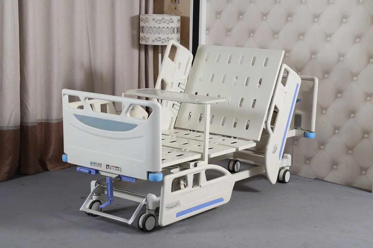 Manual Two Function Hospital Bed Central Control Wheel Medical Hospital ...