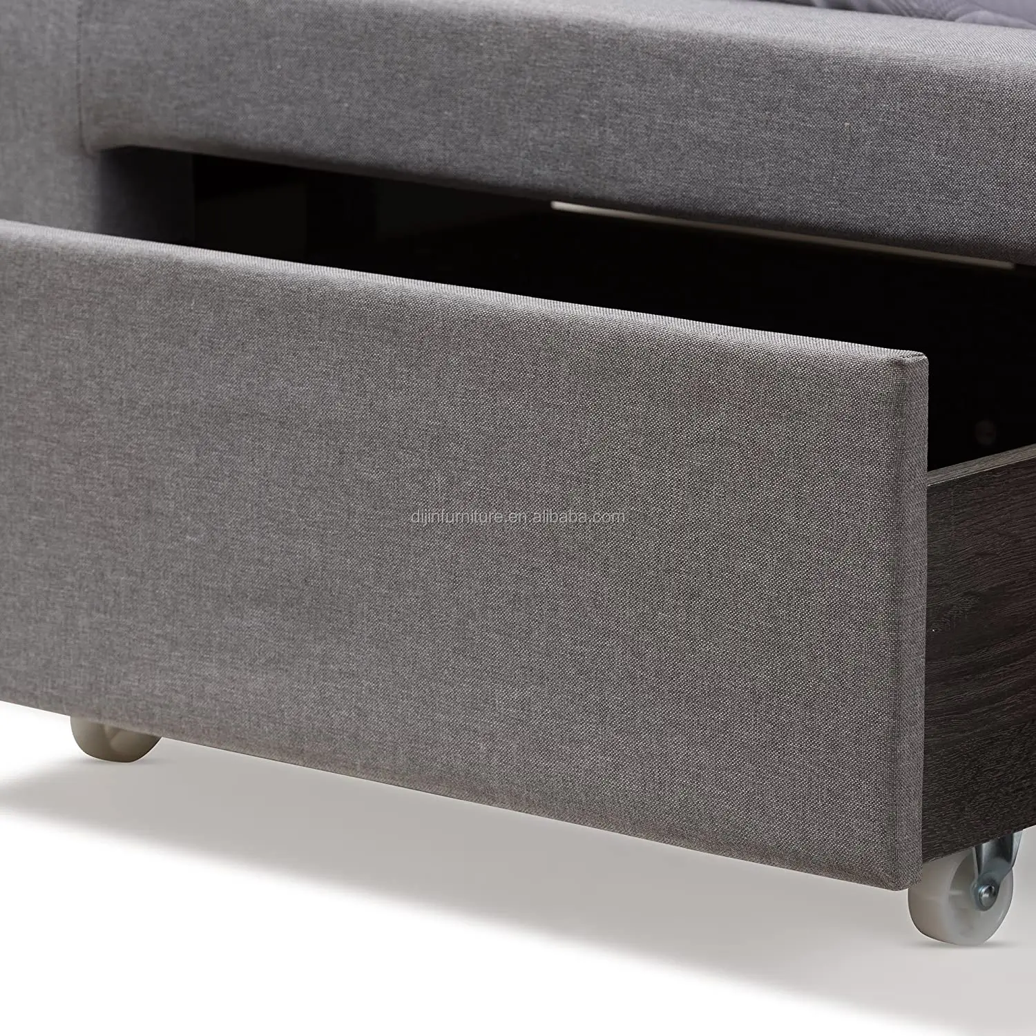 Dijin Fabric Bed Frame - Premium Platform with Wood Slat Support