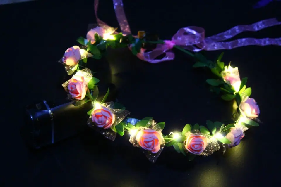 LED Flower Crown Headband Luminous Led Headpiece Light up Wreath ...