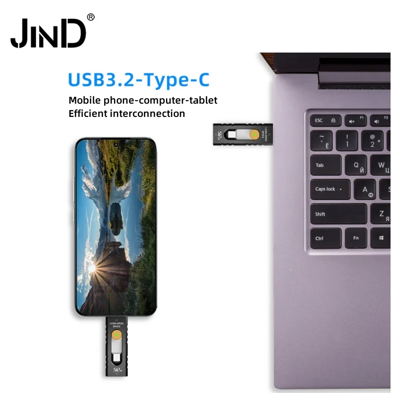 High-speed USB 128g 512g Memory Stick - Dual Interface