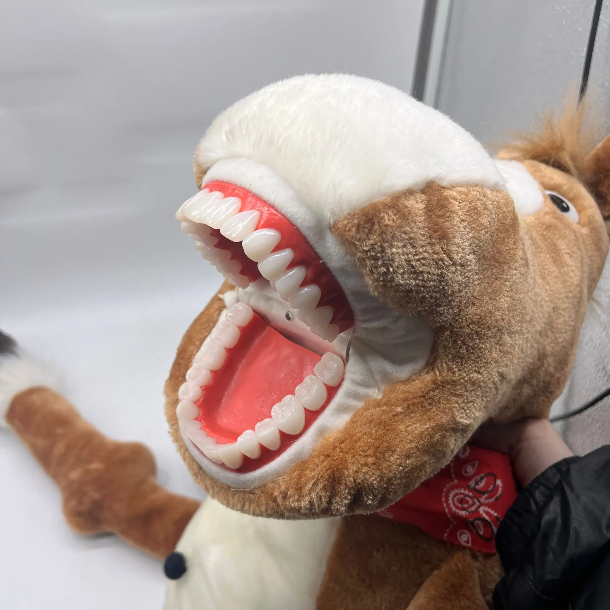 Custom Plush Education Brushing Big Tooth Donkey Toy Children Brush ...