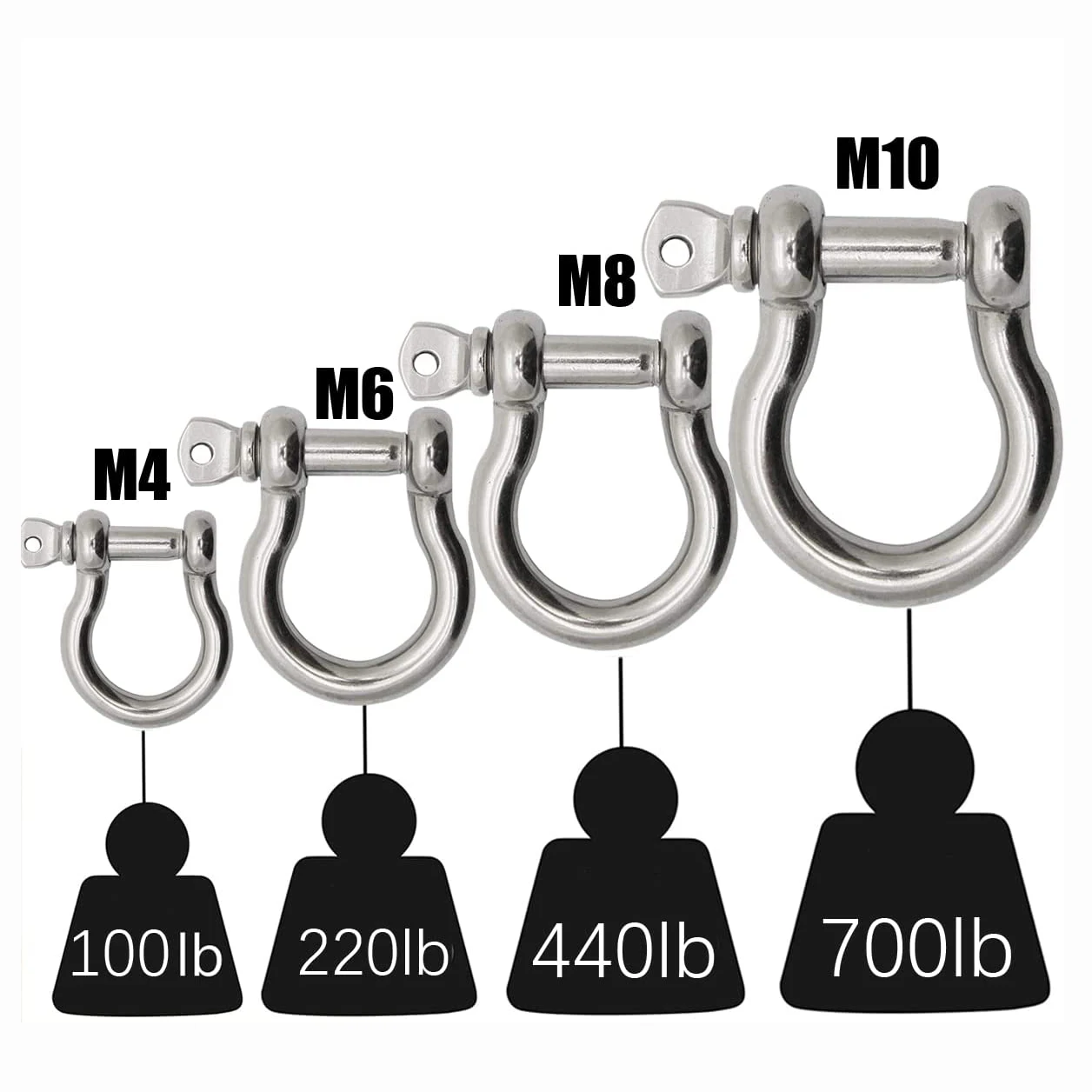 Stainless Steel Shackle Marine Grade Anchor Shackle 5/16 Inch 3/8 Inch ...