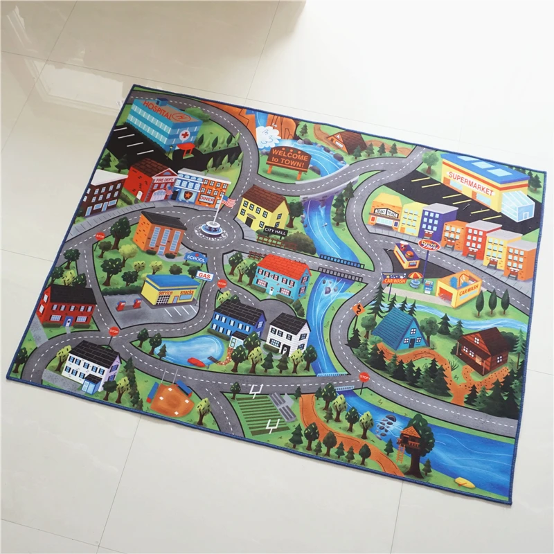 Nylon Printed Kids Children City Road Map Play Mats - Buy High Quality ...