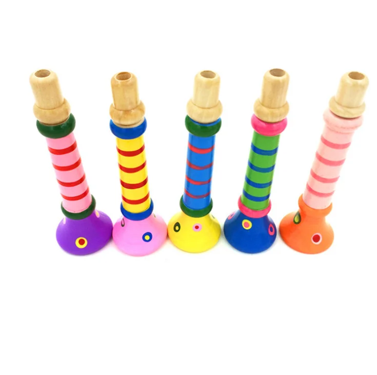 Custom Pattern Or Natural Raw Wooden Children's Trumpet Toy - Buy ...