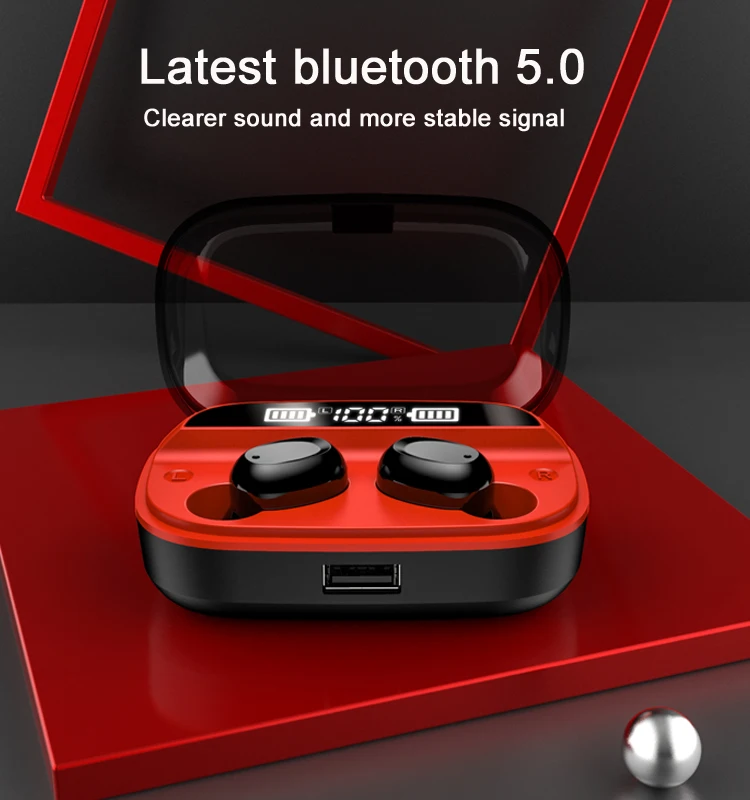 C9 Bluetooth Earphones Stereo Music Wireless 5.0 Headsets Led Display ...