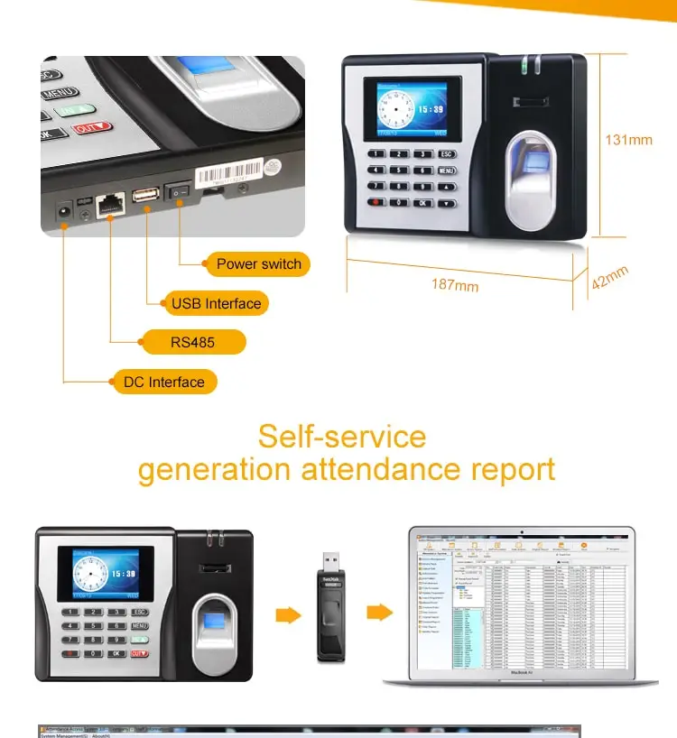 Timmy Tm60 Attendance System Fingerprint Biometrictime Clock - Buy ...
