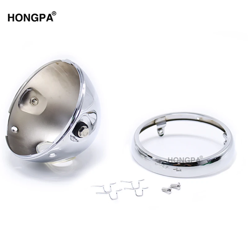 Black/chrome 6.5 Inch Headlight Holder Motorcycle Housing Bucket 6.5 ...