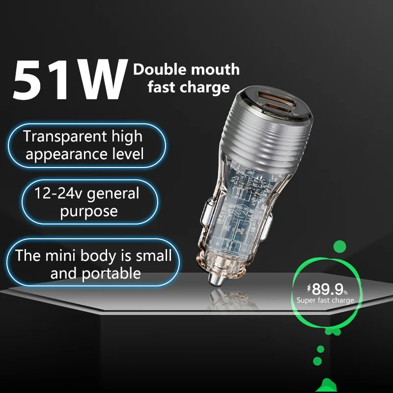 Fast Smart Car Charger Type-c Usb-c Qc18w Pd30w Mini Car Charger ...
