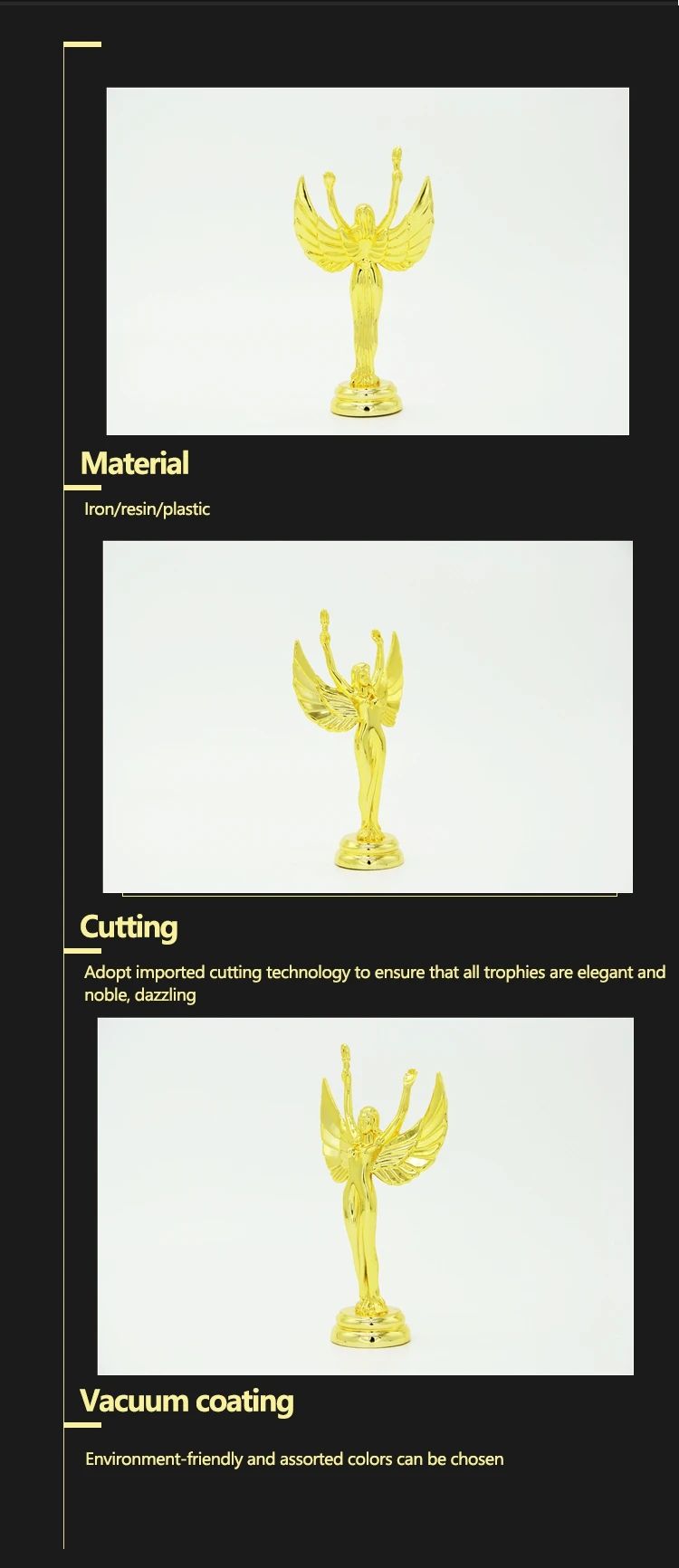 Wholesale Price Customized Plastic Angel Trophy for Award