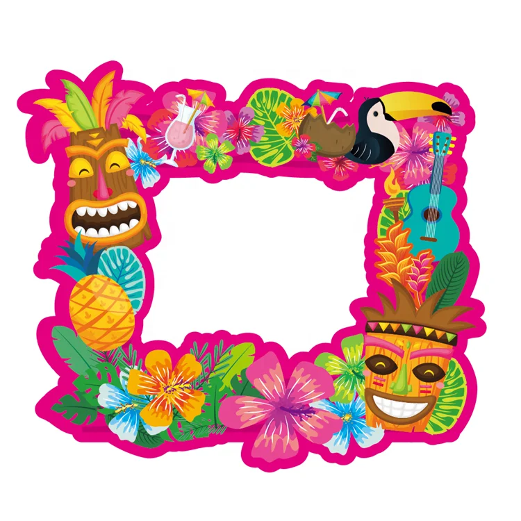 New Hawaii Tropical Luau Summer Flamingo Theme Party Selfie Photobooth ...