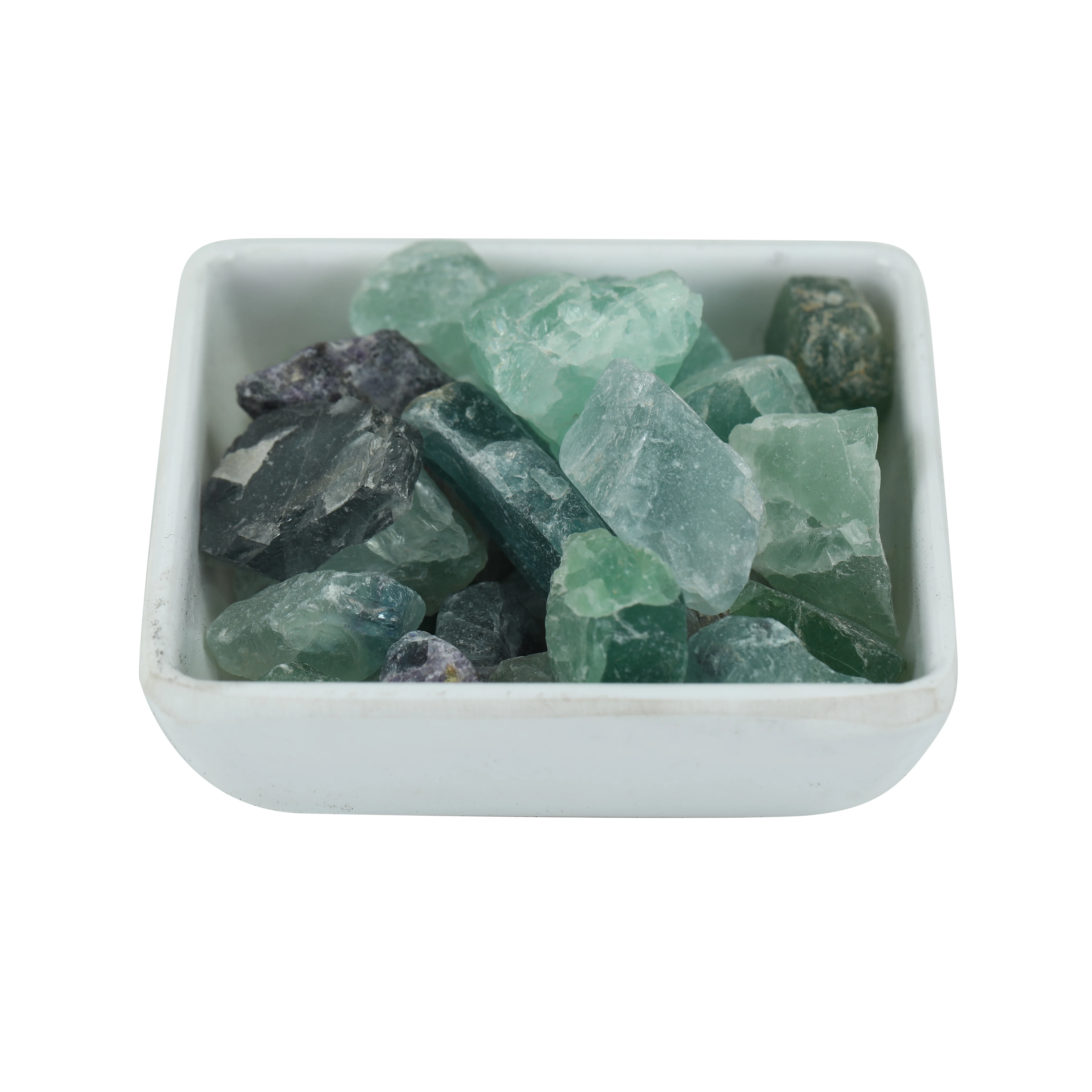 Green crystal raw stone, high content of fluorite, 97 content of ...