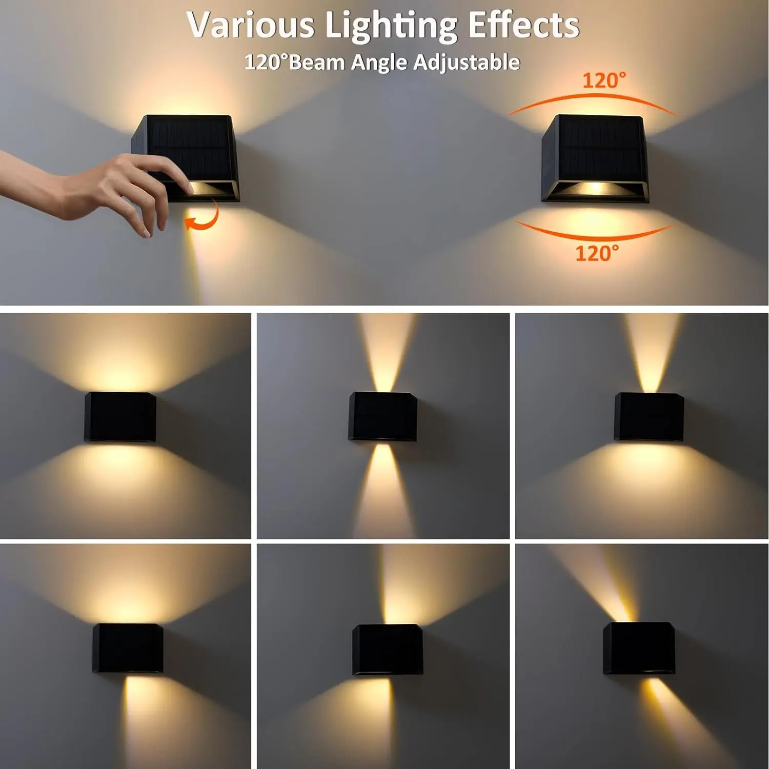 Outdoor Waterproof Garden Fence Garage Adjustable Beam Angle Up And ...