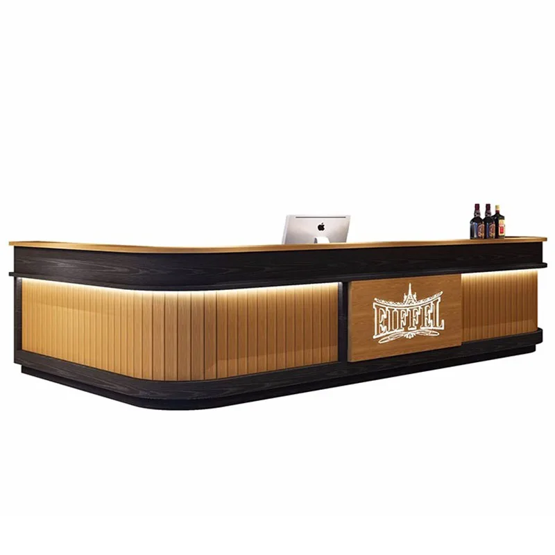 Customizable Vintage Industrial Double-Sided Reception Desk