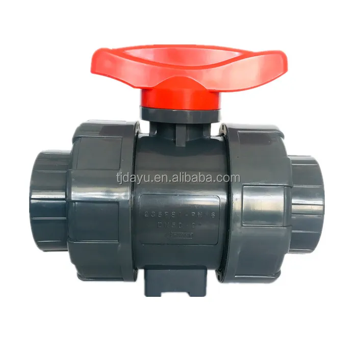 Factory Pricelist Quick Ship PN16 PVC Double True Union Gray Ball Valve ...