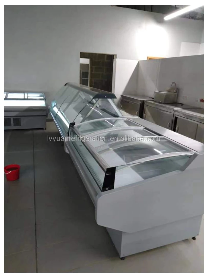 Fresh Seafood Display Case - Supermarket Table Freezer