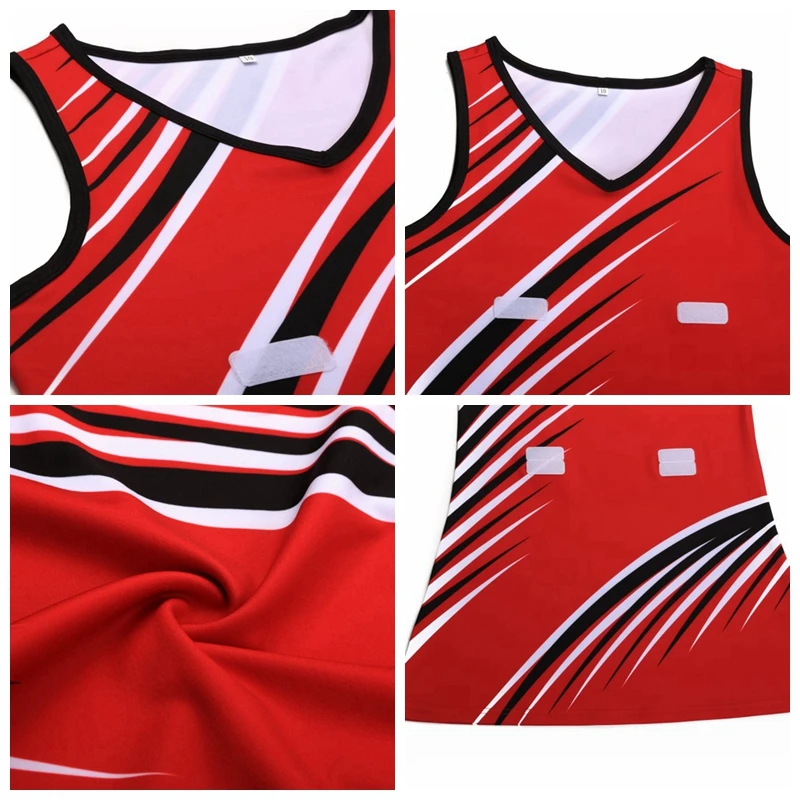 Custom Sublimation Girls Women Team Netball Uniforms Dresses With Bibs ...