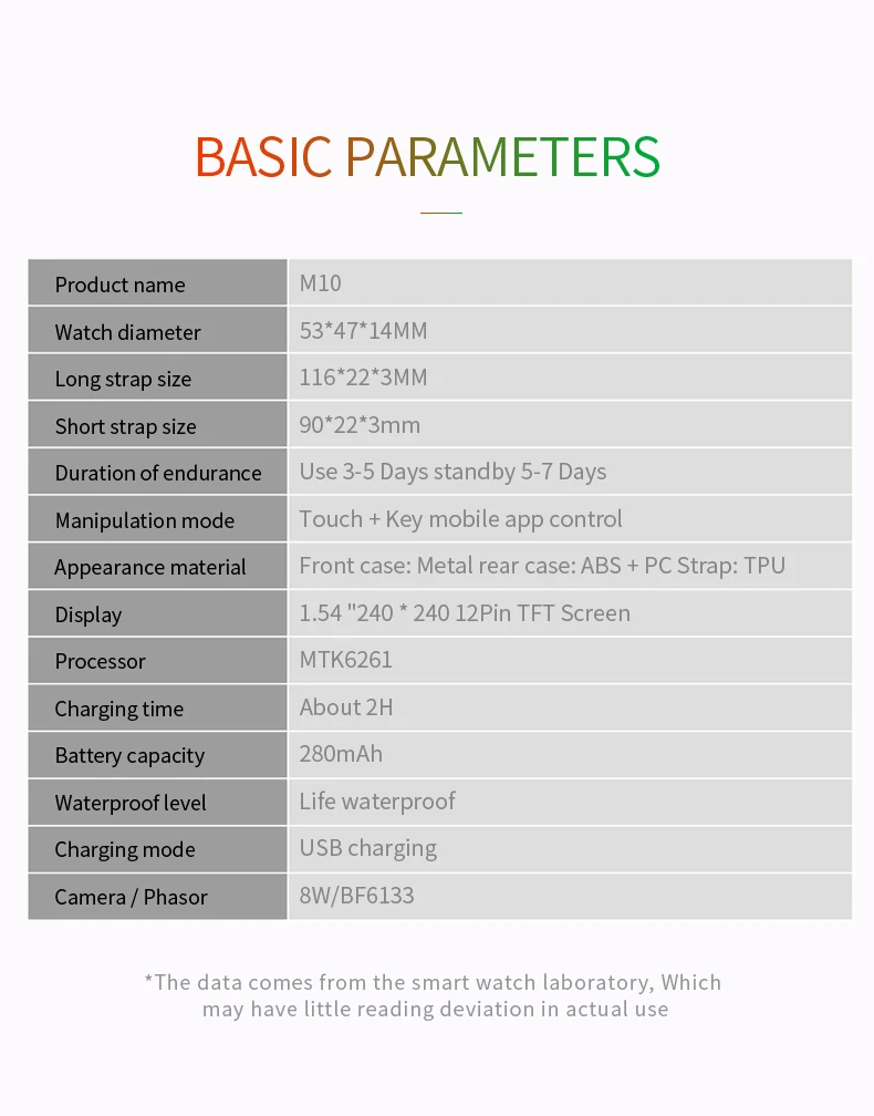 M10 Smartwatch - Waterproof Android Smartwatch with Camera