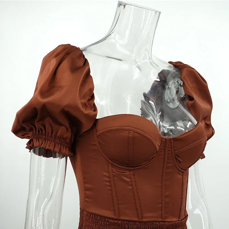 New Square Neck Sexy Fishbone Slim Fit Wrap Hip Dress For Women - Buy ...