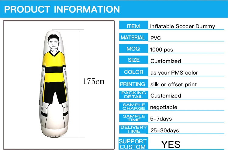 Heavy Duty PVC Inflatable Football Training Goalkeeper Tumbler
