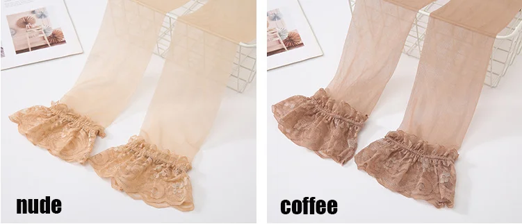 Dropshipping Sheer Lace Stay up Silk Semi Sheer Thigh High Hold up ...